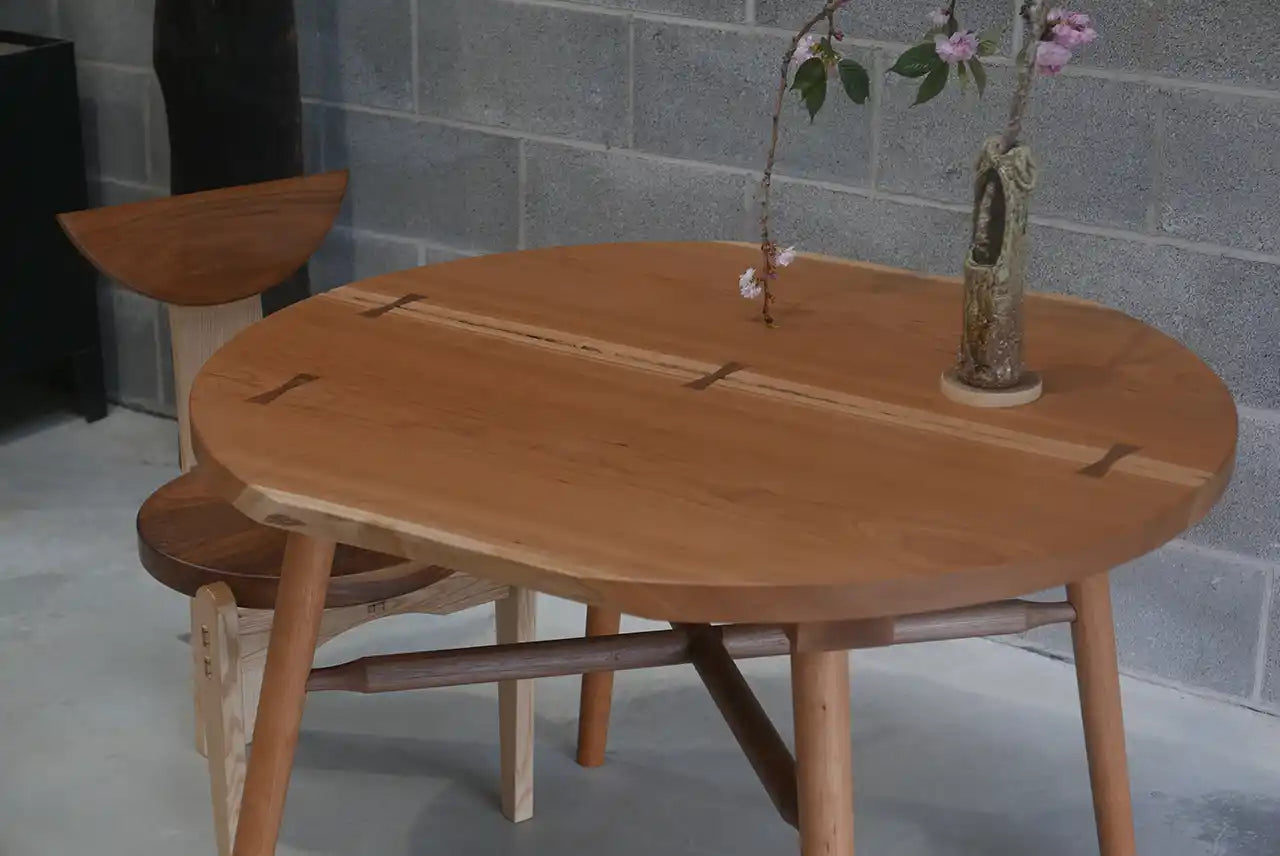 Cherry Round Dining Table – Takumi Woodwork Niseko